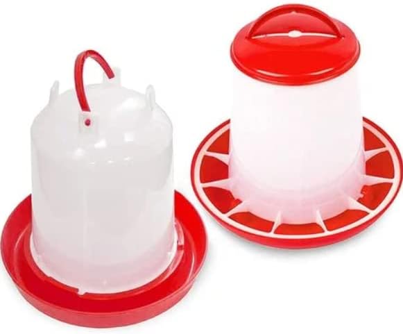 6kg Chicken feeder & 6 litre drinker Pair Poultry Quail Hen Food Water ...