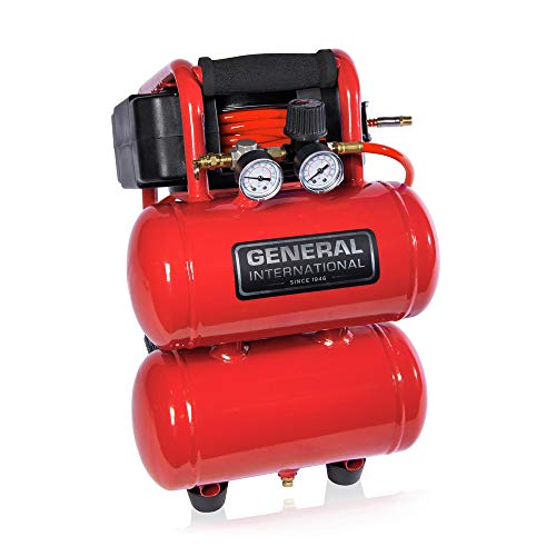 Buy General International 1/3 HP 2 Gallon Twin Stack oil free Air ...