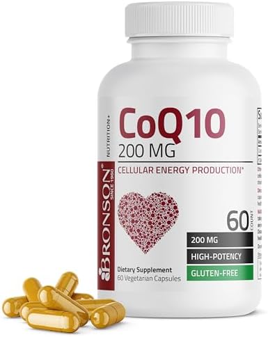Amazon.com: Bronson CoQ10 200 MG High Potency Cellular Energy Production, 60 Vegetarian Capsules ...