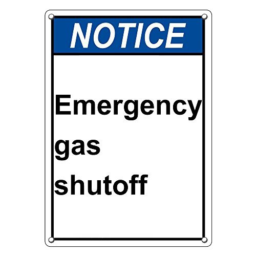 Amazon.com: Weatherproof Plastic Vertical ANSI Notice Emergency Gas ...