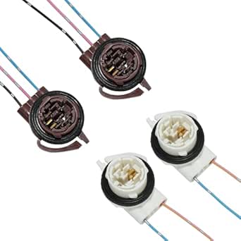 Unifizz 4 PCS Pre-Wired Harness Pigtail Socket Connector 3156 3157 Plug ...