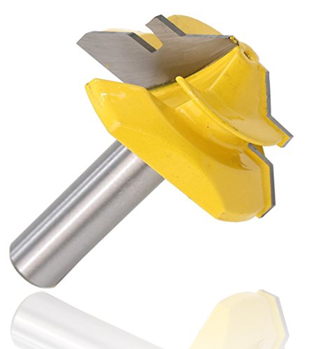 Gasea 1/2 Shank Lock Miter 45 Degree Joint Router Bit Woodworking ...