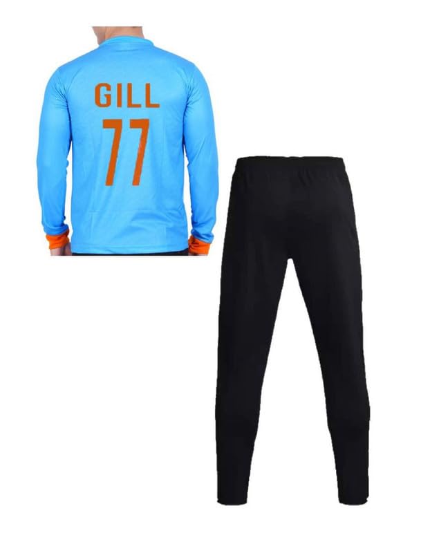 Buy Ind Cricket Team Official Full Sleeve Jersey Shubman Gill 77 Tshirt ...