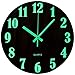 Topkey 12 Inch Luminous Wall Clock Silent Wooden Design Night Lights ...