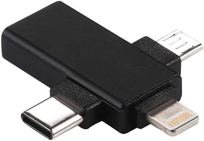 TIZOQ 3 in 1 OTG Adapter Pendrive Connector with Lighting, Type C & V3 ...
