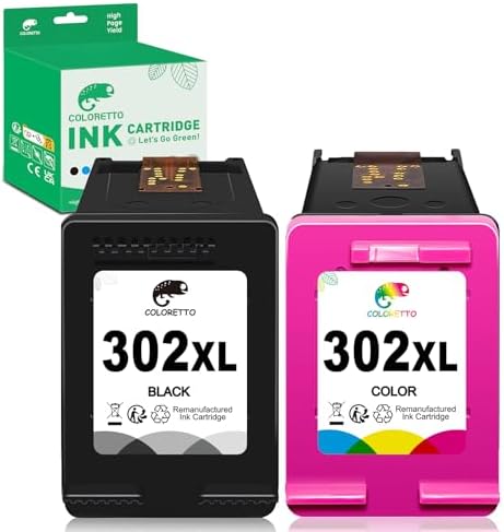 COLORETTO 302XL Printer Ink Cartridge Replacement for HP 302 xl ...