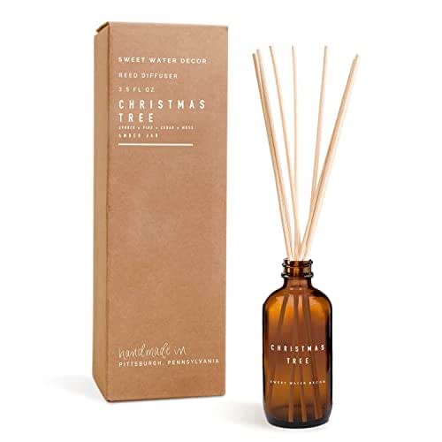 Amazon.com: Sweet Water Decor Christmas Tree Amber Reed Diffuser Set ...