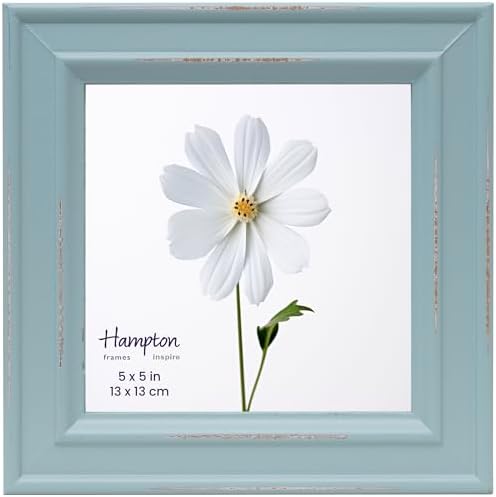 Hampton Frames PALOMA Distressed Square Picture Photo Frame Blue 4x4 ...