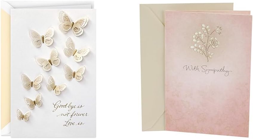 Amazon.com : Hallmark Signature Sympathy Card (Butterflies) & Sympathy ...
