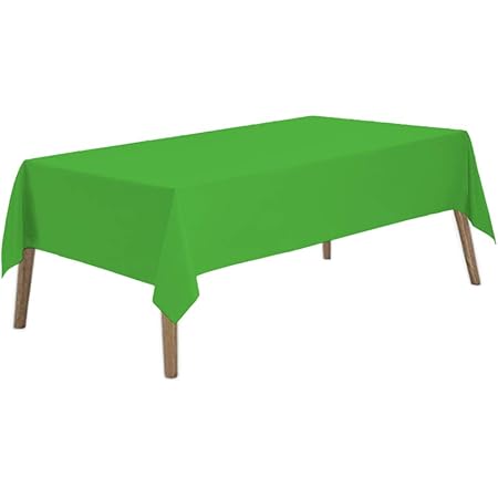 Amazon.com: 2-Pack Green Disposable Plastic Tablecloths/Table Covers ...