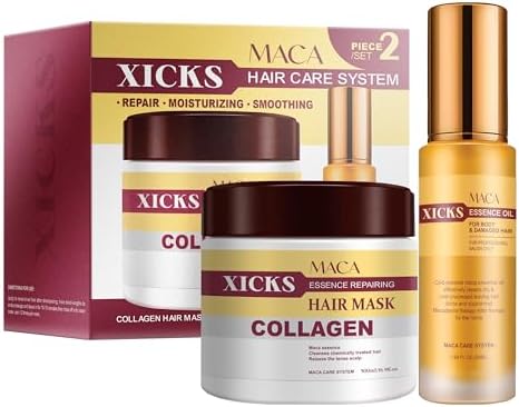 Amazon.com: Xicks Moroccan Maca Hair Mask 16.9floz + 1.69 floz Maca ...