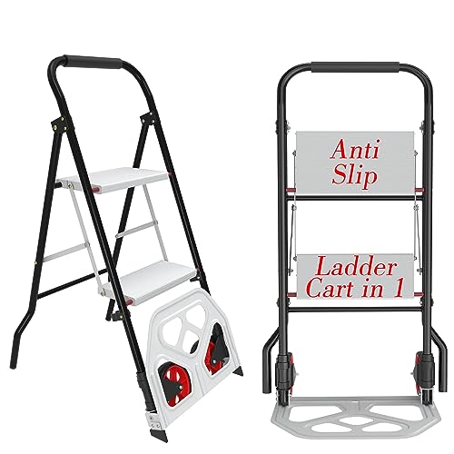 Snapklik.com : SUZHI 2 In 1 Aluminum Hand Truck Collapsible Truck Cart