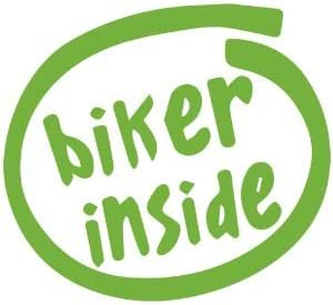 Amazon.com - Biker Inside Decal Sticker (lime, 8 inch) Lime - Wall ...
