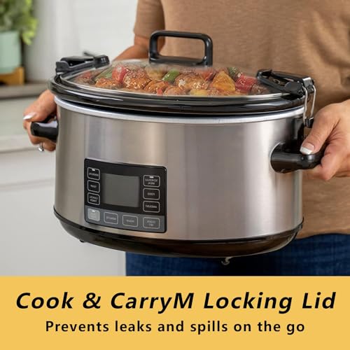 Snapklik.com : 7-Quart Electric Slow Cooker - Locking Lid And Auto ...