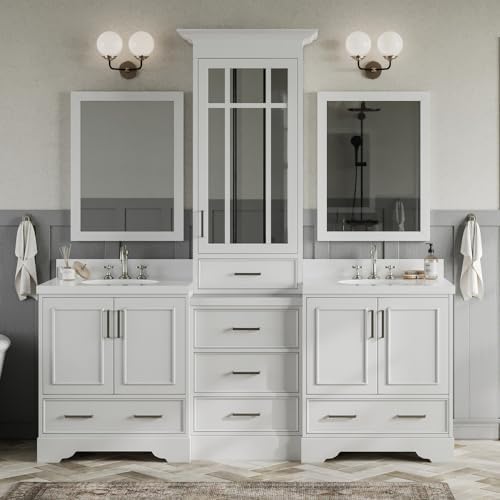 Amazon.com: ARIEL Stafford 84-inch Bathroom Vanity with Sink,Solid Wood ...