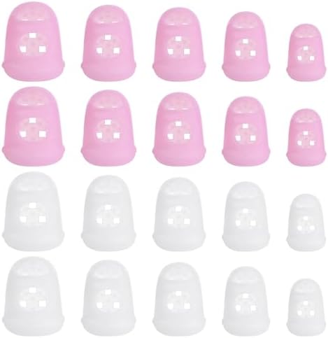 Amazon.com: Qianyu 40 Pcs Guitar Finger Tips Guard Breathable Thimble ...