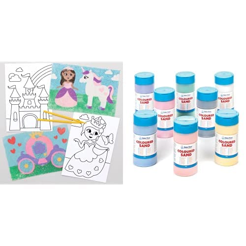 Baker Ross Princess Sand Art Pictures (Pack of 8)(AX124) and Coloured ...