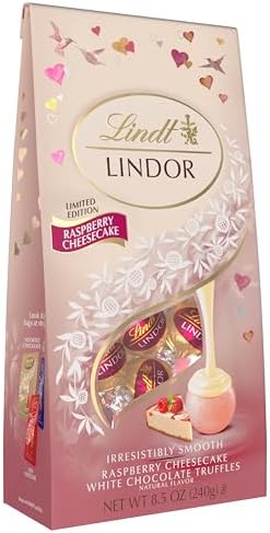 Amazon.com : Lindt LINDOR Raspberry Cheesecake White Chocolate Candy ...
