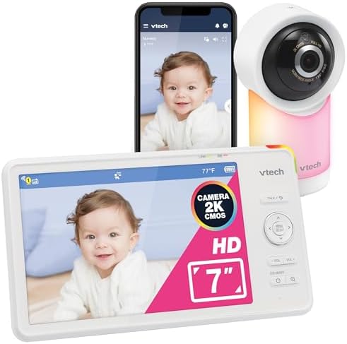 Amazon.com: VTech Smart WiFi 7” HD Display Video Baby Monitor, 1080p HD ...