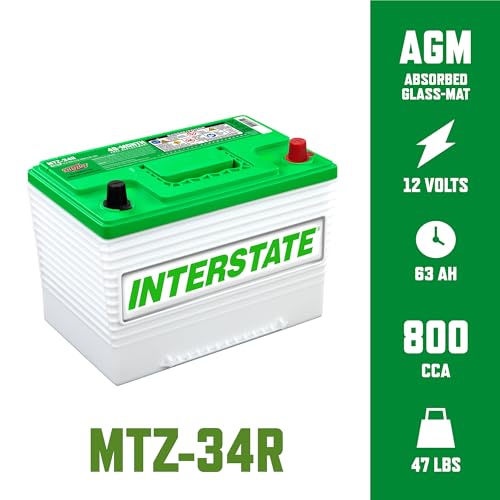 Interstate Batteries Automotive Battery 12V 63Ah (Group 34R) 800CCA SLI ...