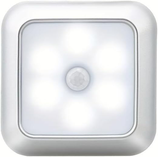 1pc 6LED Motion Sensor Light Indoor Rechargeable - Night Light Cordless ...