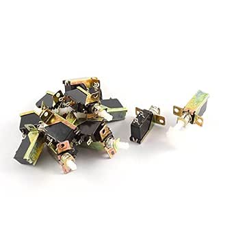 Uxcell 2 Terminals SPST Spring Loaded Locking Push Button Switch 13 Pcs ...