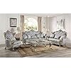Amazon.com: Pemberly Row Tufted Fabric & Wood Loveseat with 3 Pillows ...