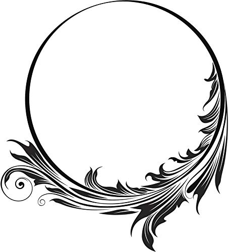 Cute Antique Fancy Circle Design Cartoon Vinyl Sticker (8" Tall, Right ...