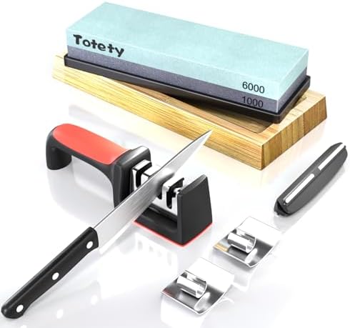 Amazon.com: Complete Knife Sharpening Stone Kit - Dual Grit Whetstone ...
