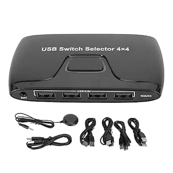 Amazon.com: 4 Port USB 2.0 Switch Selector, 4x4 USB KVM Switcher for ...