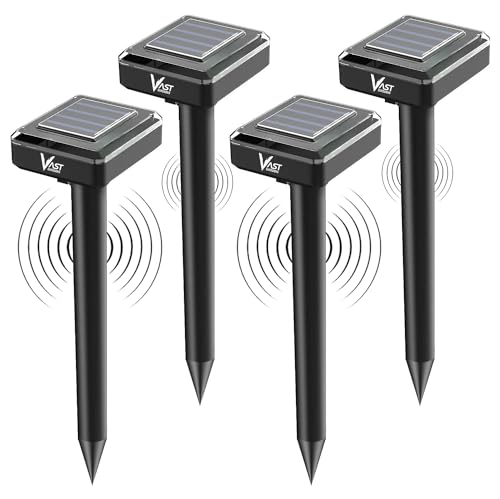 Solar Powered Mole Repellent for Lawns 4 Pack - Outdoor Waterproof ...