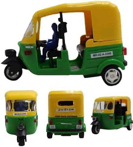 Neoinsta Pull Back CNG Auto Rickshaw Toys for Kids|Auto Toy for Kids|3 ...