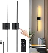 Battery Operated Wall Lights Indoor, USB Rechargeable Wall Light with ...