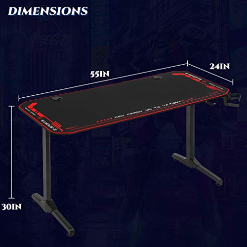 Snapklik.com : FDW Computer Desk Gaming Desk 55 Inches Home Office Desk