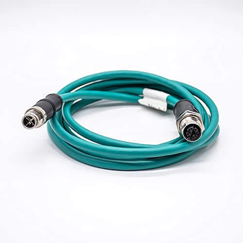 Elecbee M12 X code Male to Female Straight Cable Cordsets Blue 1M ...