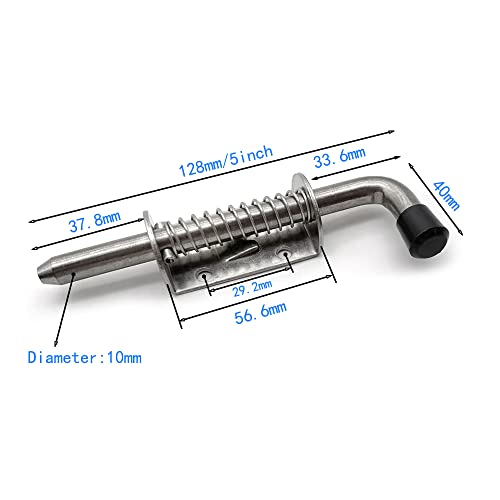 GOIYZTTR Heavy-Duty 304 Stainless Steel Spring Loaded Latch Pin,128 mm ...