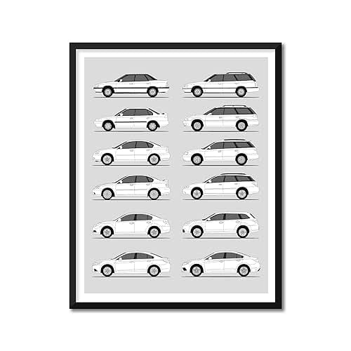 Amazon.com: Idea Network History of Subaru Legacy Print Wall Art ...