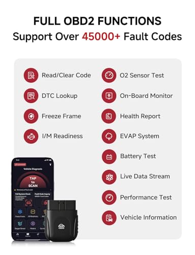 UJS Rocco OBD2 Scanner Bluetooth for iOS Android, AI Diagnostic Tool ...
