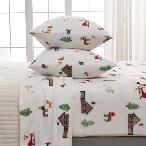 Great Bay Home Extra Soft Velvet Plush Queen Micro Fleece Sheet Set ...