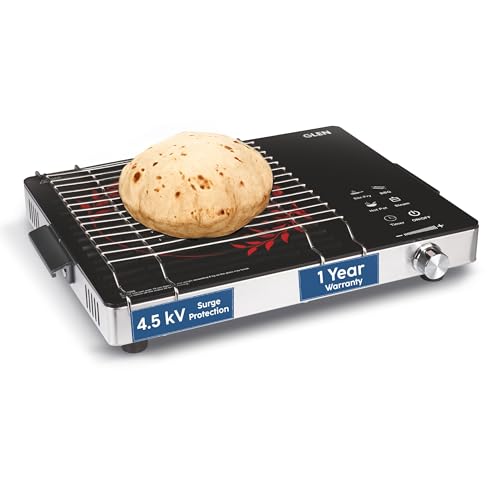 Glen 2200W Infrared Cooktop Stove with Grill Rack for Barbecue, Touch ...