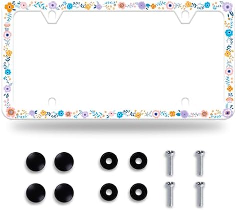 Amazon.com: Abstract Hippie Flower License Plate Frames Stainless ...