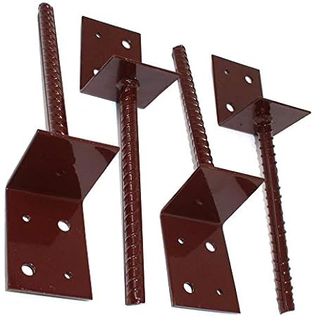 Pack of 4 Concrete in Wooden Post Support Bases - Supports for 3" or 4 ...