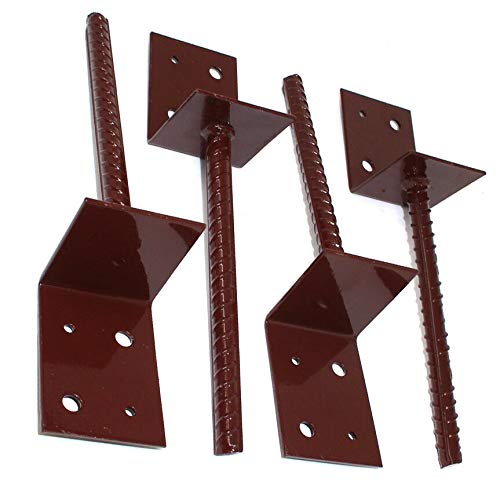 Pack of 4 Concrete in Wooden Post Support Bases - Supports for 3" or 4 ...