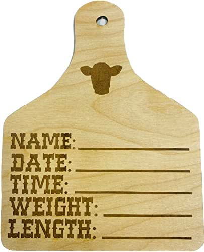 Amazon.com: Western Cattle Tag Baby Announcement & Milestone Tags (Cow ...