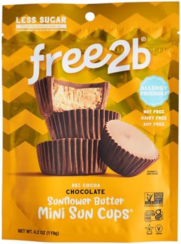 Amazon.com : Free2b Sunflower Butter Mini Sun Cups, Safe for School and Allergy Friendly ...