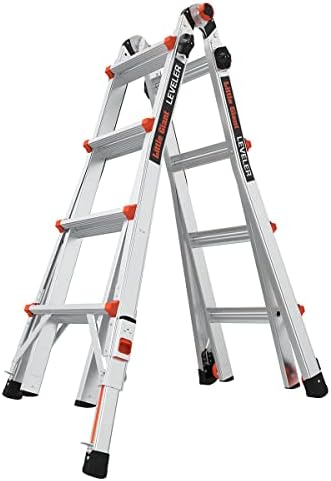 Leveler Aluminum Articulated extendable Ladder with Ratchet Levelers ...