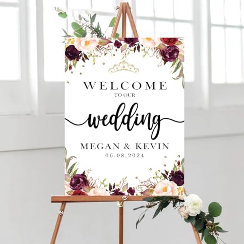 Amazon.com: Personalized Wedding Welcome Sign, Custom Wedding Sign ...