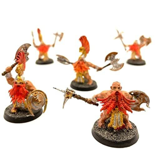 Amazon.com: Fyreslayers Vulkite Berserkers 5 Painted Miniatures Dwarfs ...