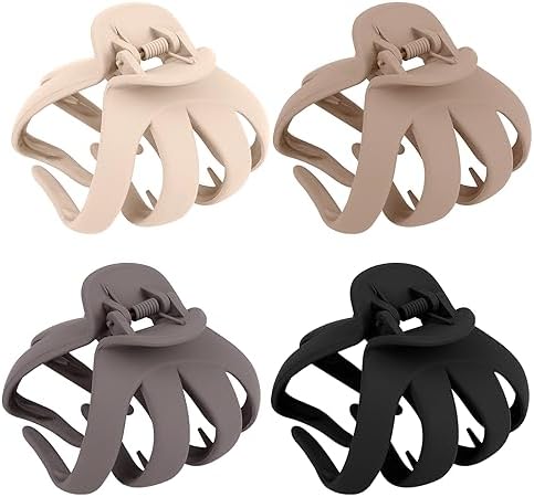 Amazon.com : YARIEW Large Hair Claw Clips - 4 Pcs Matte Octopus Clamps ...