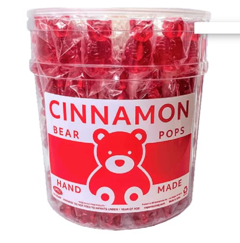 Amazon.com : PKM Candies - Pink White Honey Red Bear Pops Lollipop ...